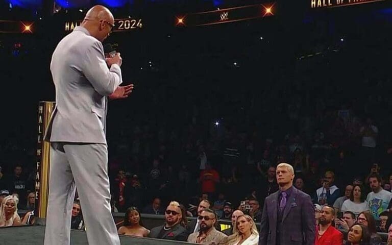 The Rock Gets Into Altercation With Cody Rhodes at 2024 WWE Hall of ...