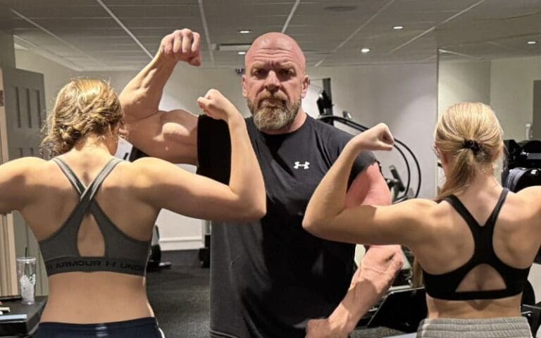 Triple H Shares Rare Thanksgiving Workout Moment with Daughters