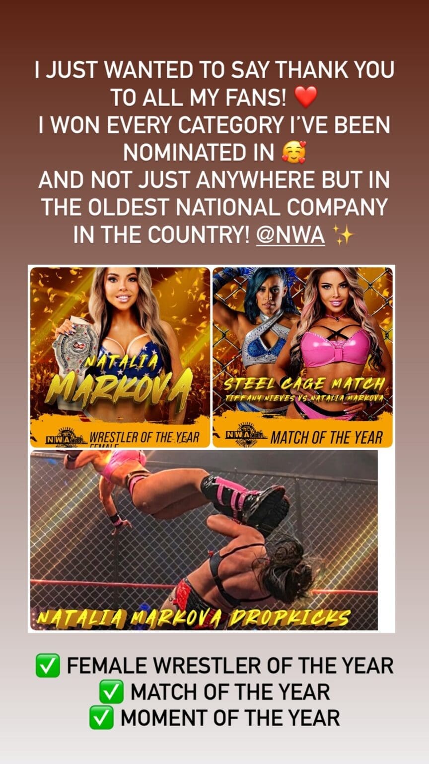 Natalia Markova Reacts After Sweeping NWA Awards